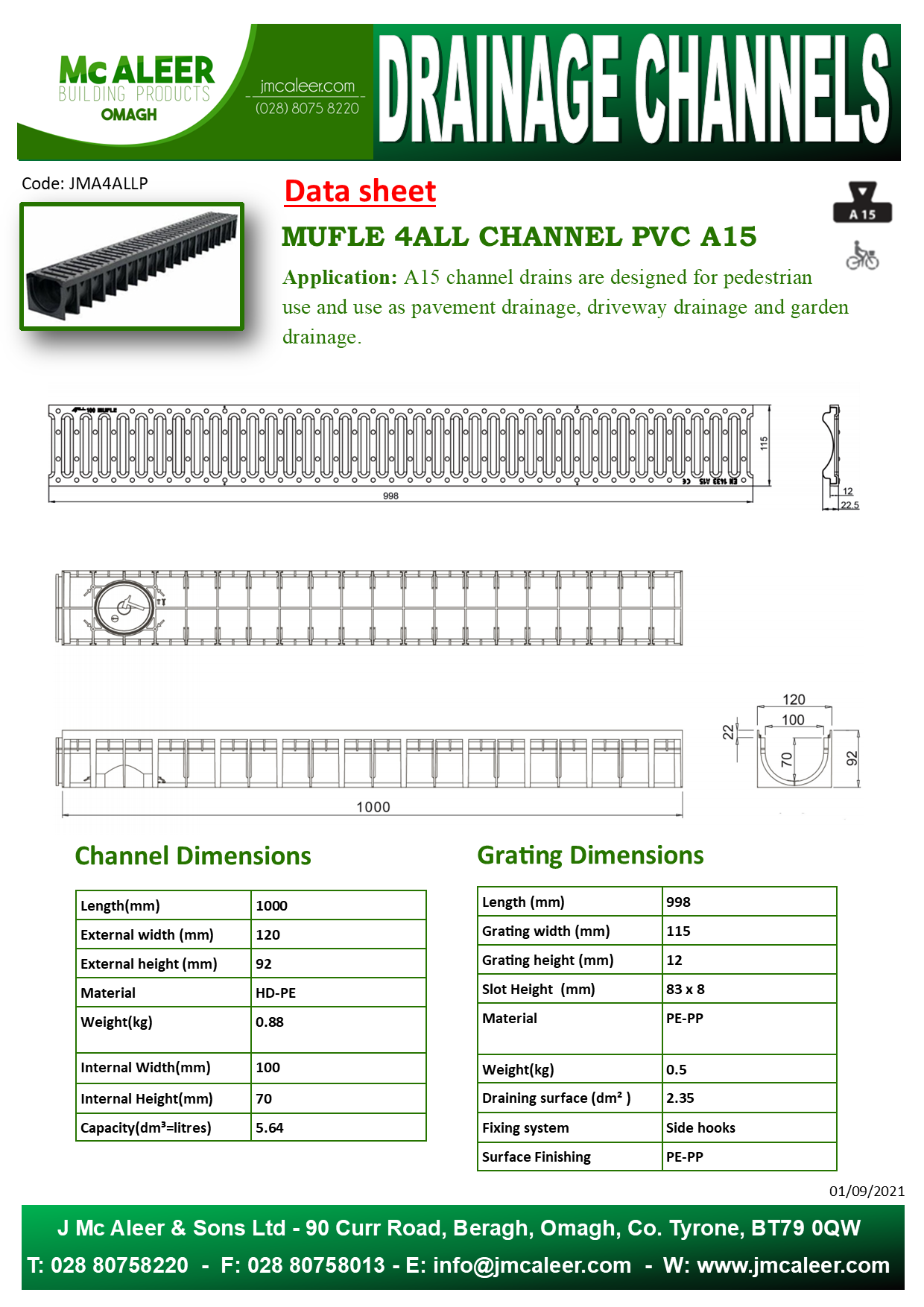 Mufle 4ALL Channel PVC A15